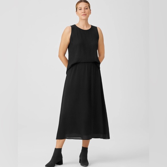 Eileen Fisher | Skirts | Nwt Eileen Fisher Accordion Silk Jacquard ...